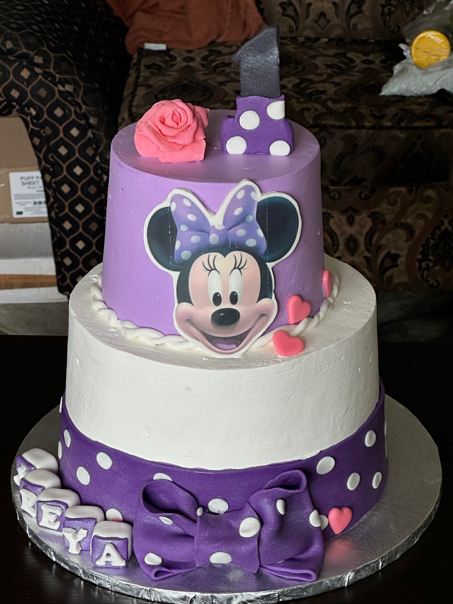 Minnie Mouse First Birthday Cake (MM001) | TMM Bakery